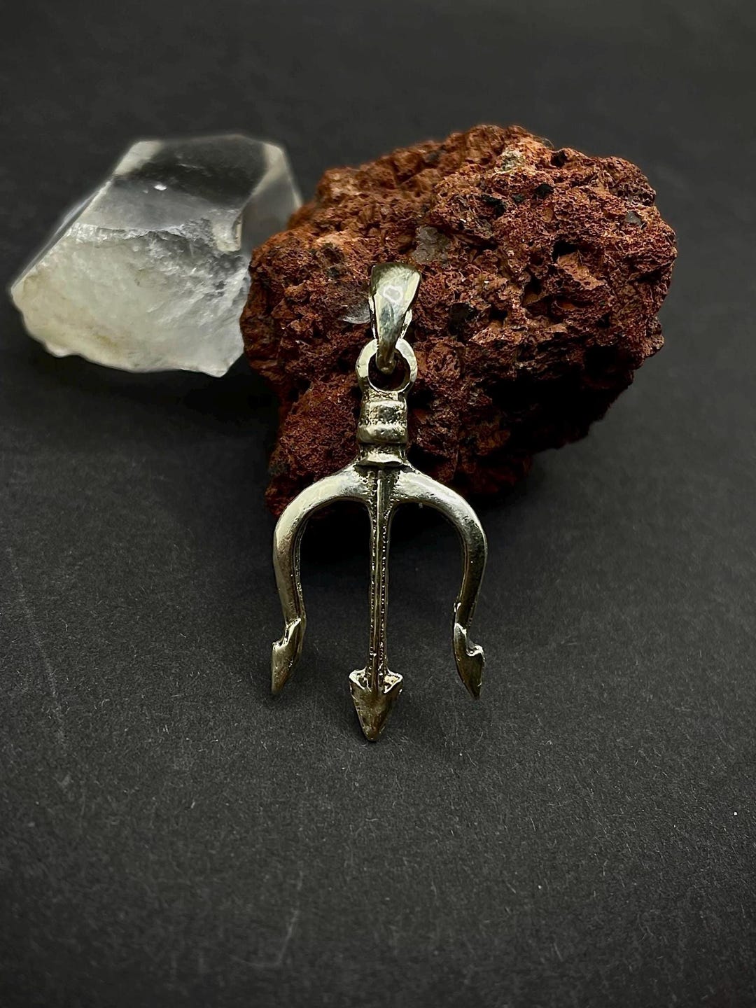 Poseidon Trident Pendant in Solid Gold 9ct. - Etsy