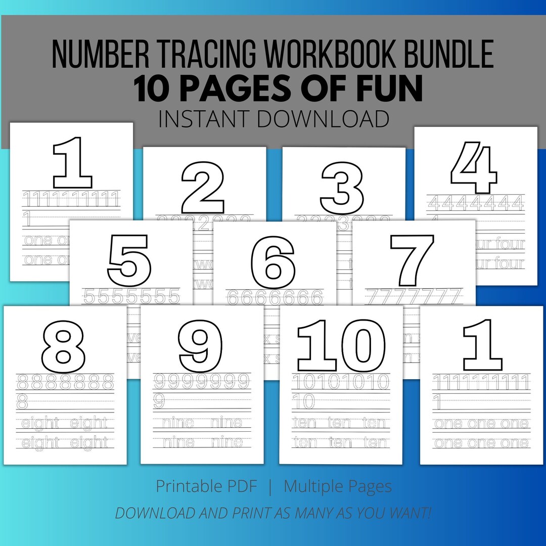 Number Tracing Worksheets Learning Packet. Digital Download PDF Number ...