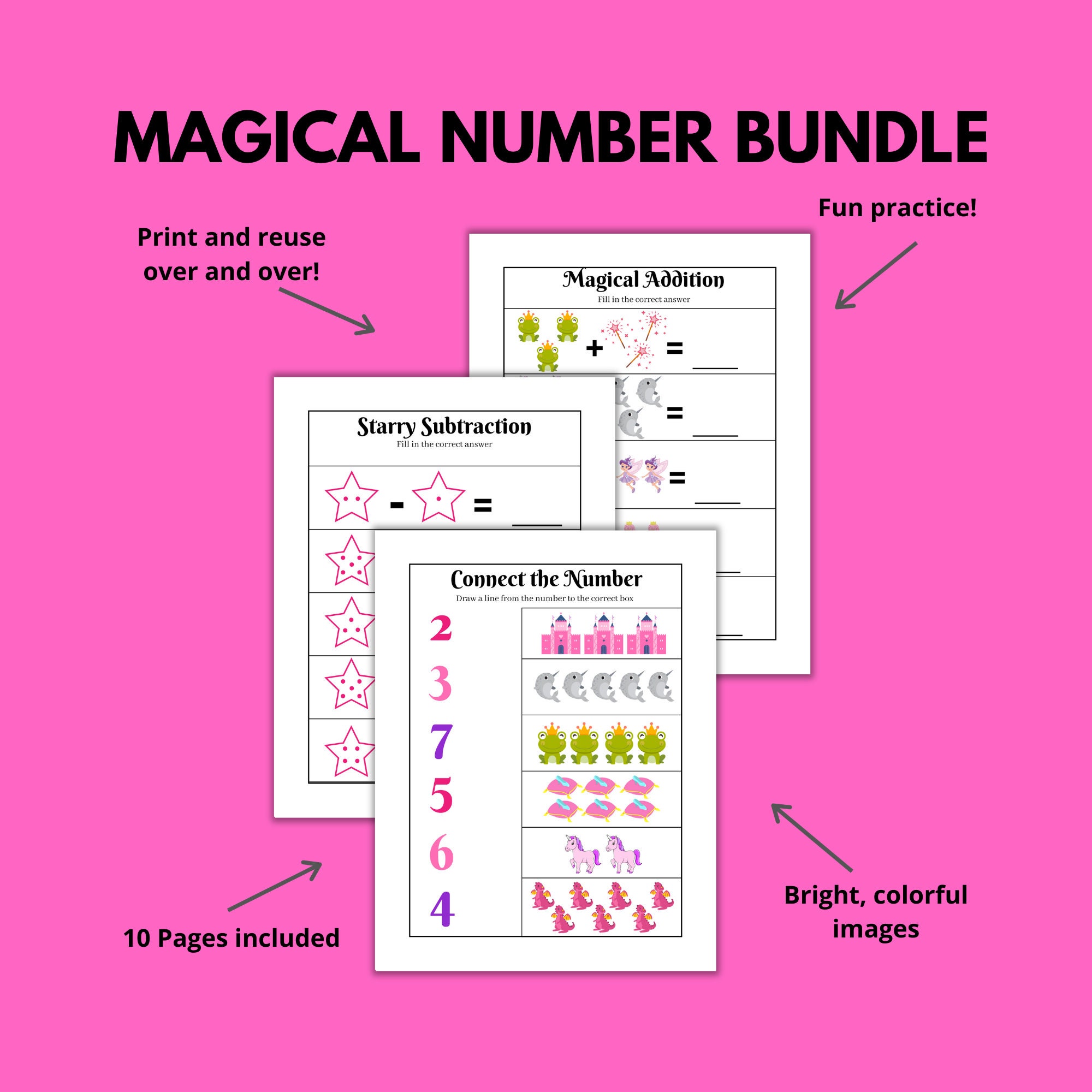 Magical Themed Math Learning Packet. Digital Download PDF - Etsy