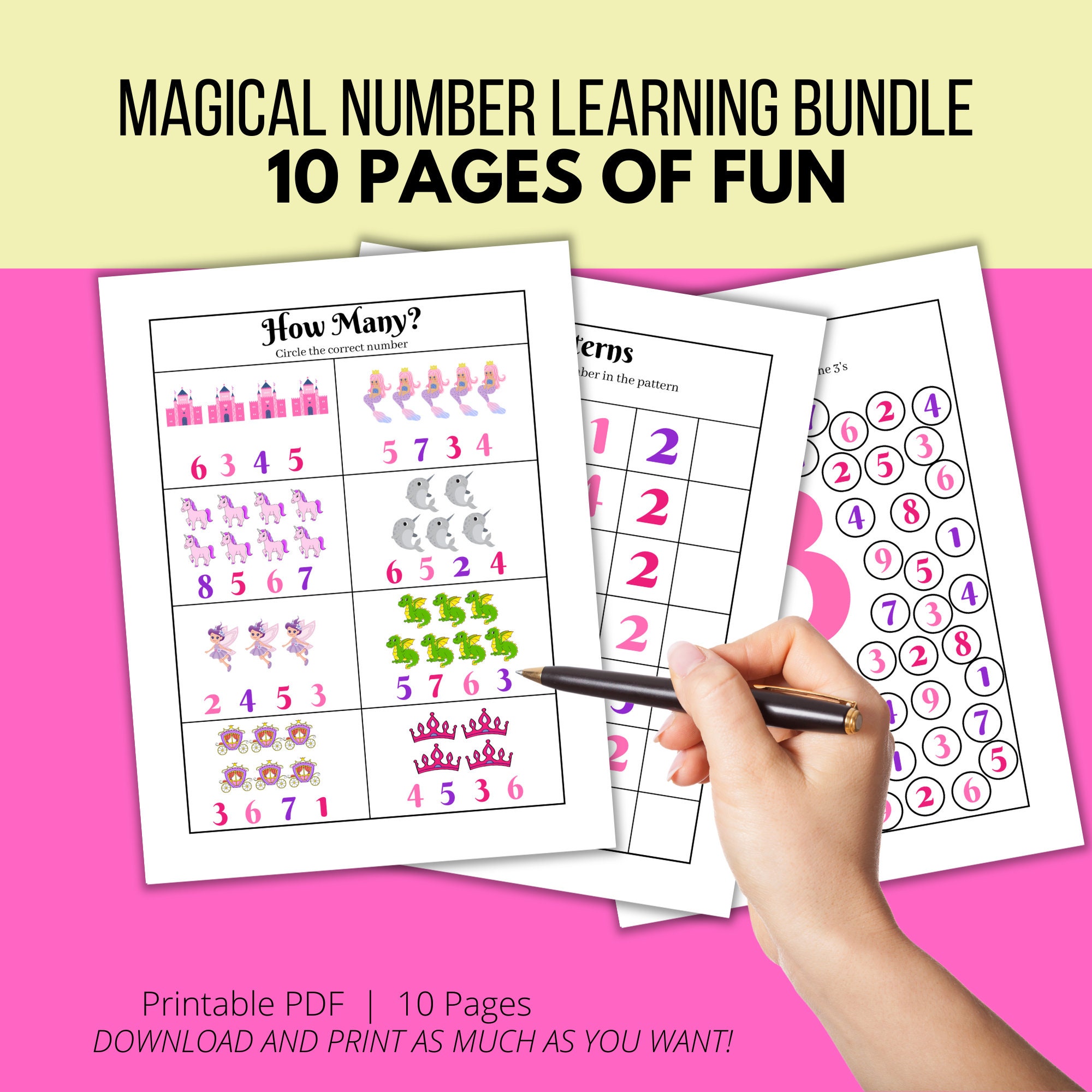 Magical Themed Math Learning Packet. Digital Download PDF - Etsy