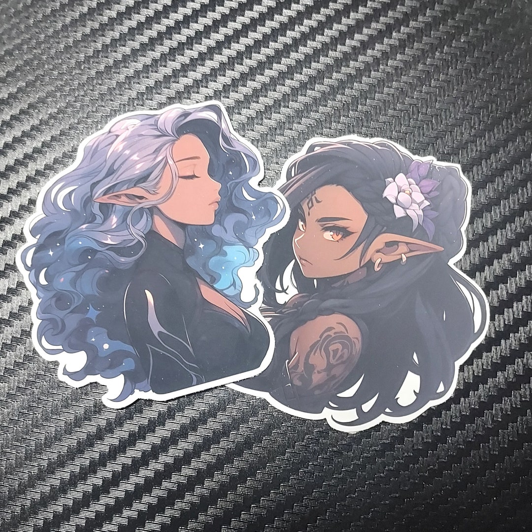Stylish Dark Elves Vinyl Sticker Pack | Modern Fantasy Aesthetic Waifu ...
