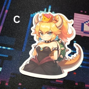 Cute Chibi Bowsette & Boosette Vinyl Sticker Pack Water Resistant Anime ...