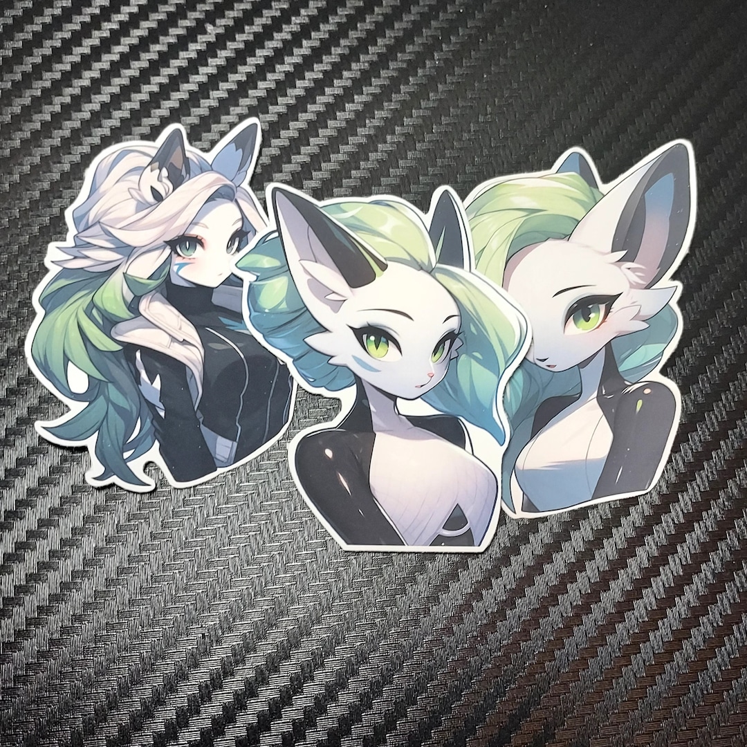 Cute Space Anthro Waifu Sticker Pack Vinyl Sticker Pack | Pretty Alien ...