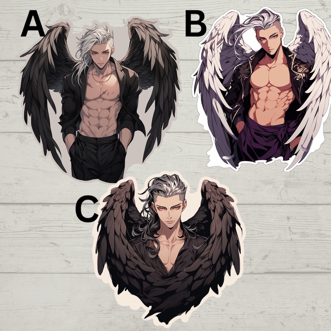 Mysterious Fallen Angel Vinyl Sticker 3 Pack Water Resistant Edgy ...