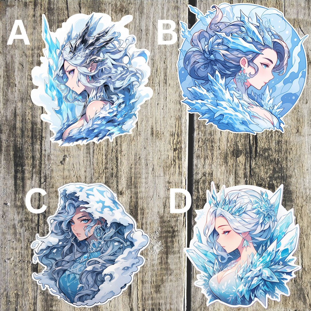 Freezing Ice Elementals Vinyl Sticker 4 Pack Water Resistant, Tear ...