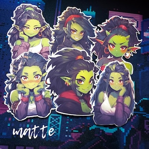 Beautiful Goblin Girl Large Vinyl Sticker Pack | Weather Resistant Cute ...