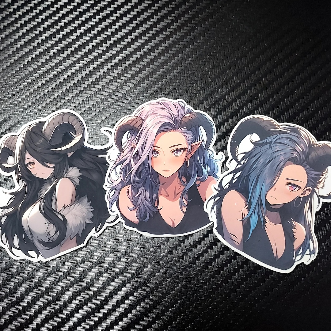 Beautiful Succubus Waifu Vinyl Sticker Pack | Water Resistant Anime ...