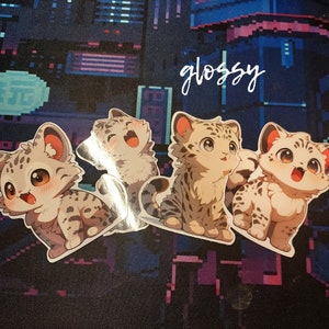 Adorable Snow Leopard Vinyl Sticker Pack | Water Resistant Cute Baby ...