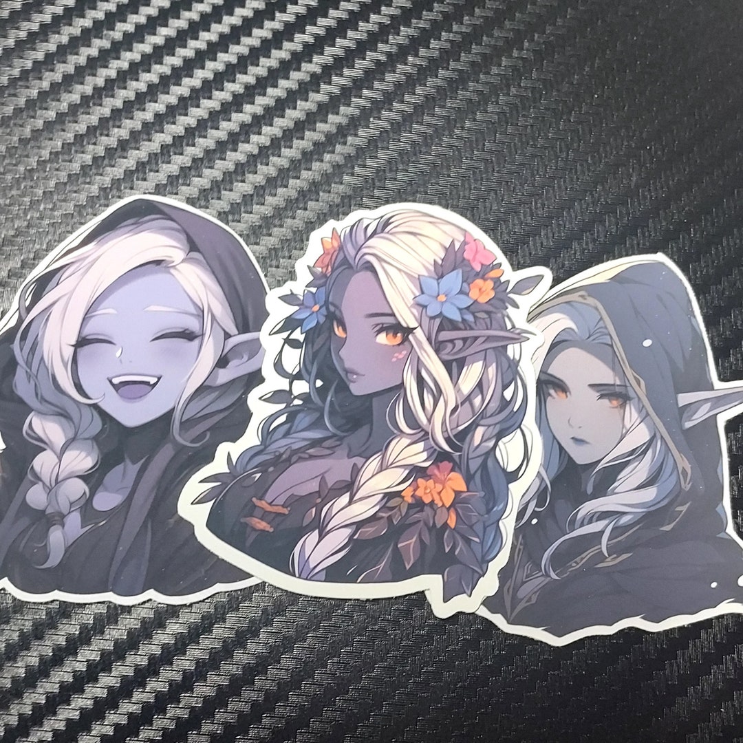 Mysterious Dark Elves Vinyl Sticker Pack | Water Resistant, Tear ...