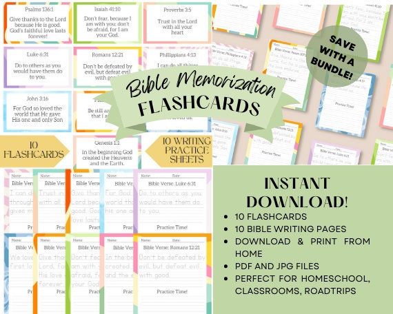 Kids Activities Printables Worksheets and FLASHCARDS Bible Memorization ...