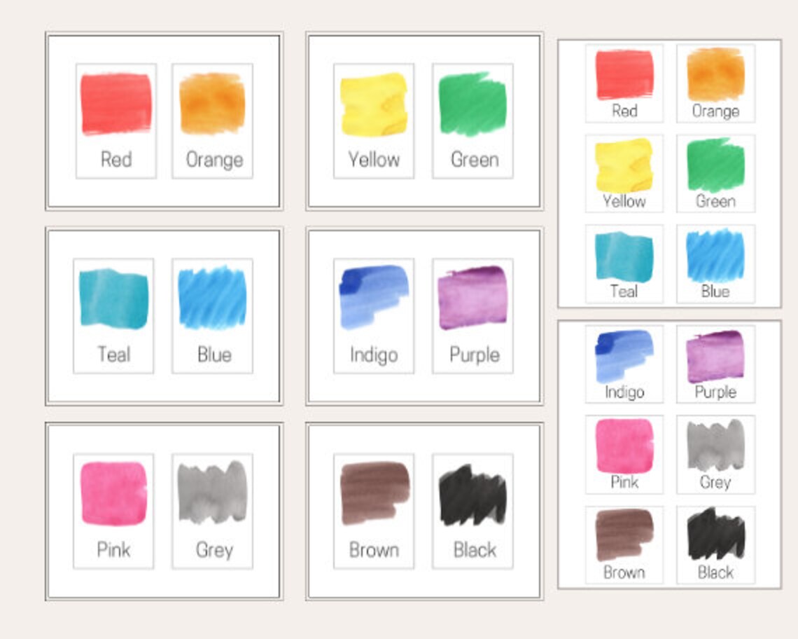 Preschool Colours FLASHCARD Printables Homeschool Digital Download ...