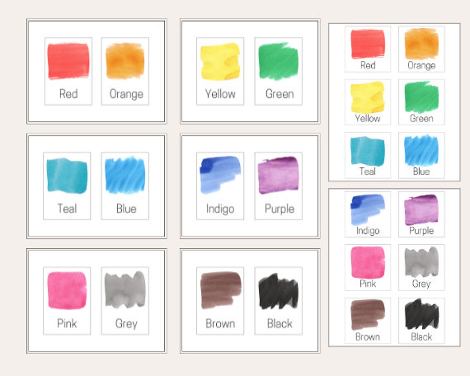 Preschool Colours FLASHCARD Printables Homeschool Digital Download ...