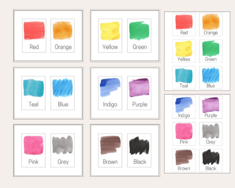 Preschool Colours FLASHCARD Printables Homeschool Digital Download ...