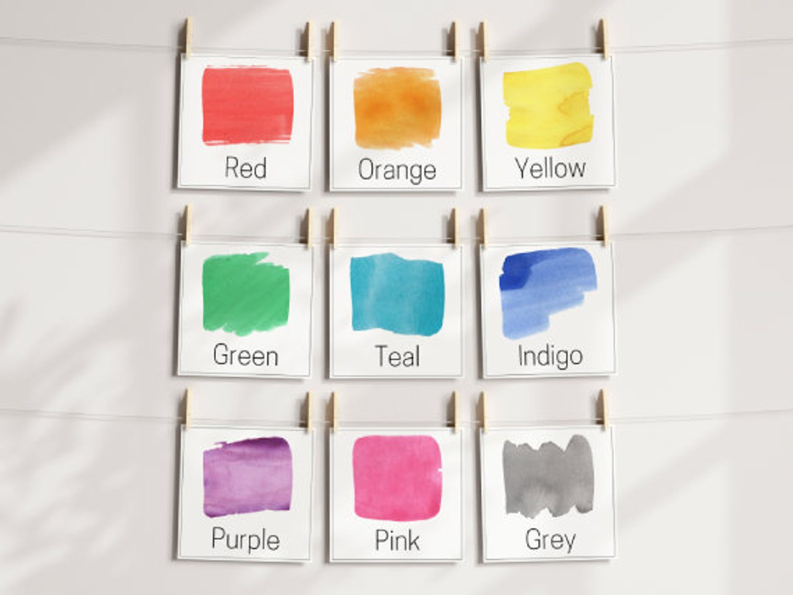 Preschool Colours FLASHCARD Printables Homeschool Digital Download ...