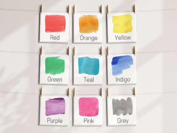 Preschool Colours FLASHCARD Printables Homeschool Digital Download ...