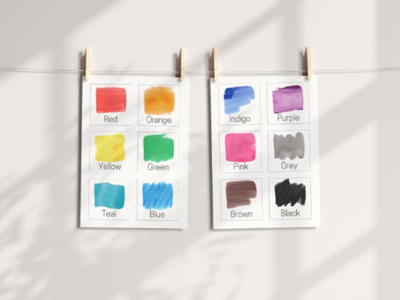 Preschool Colours FLASHCARD Printables Homeschool Digital Download ...