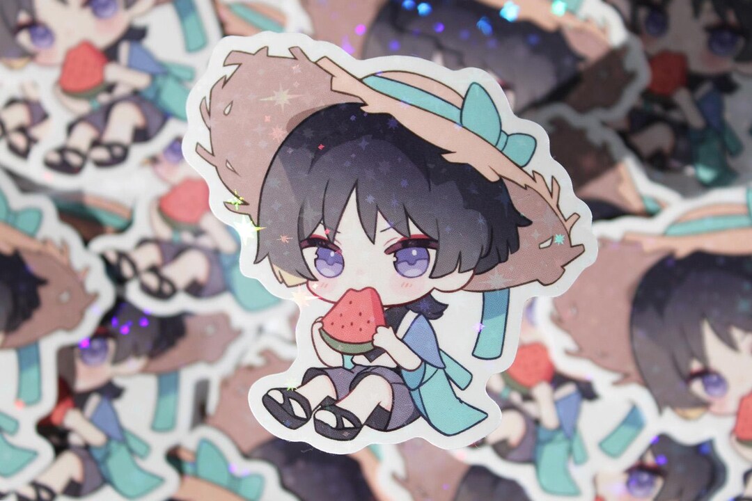 Genshin Impact Scaramouche Sticker Chibi Wanderer in Summer Themed ...