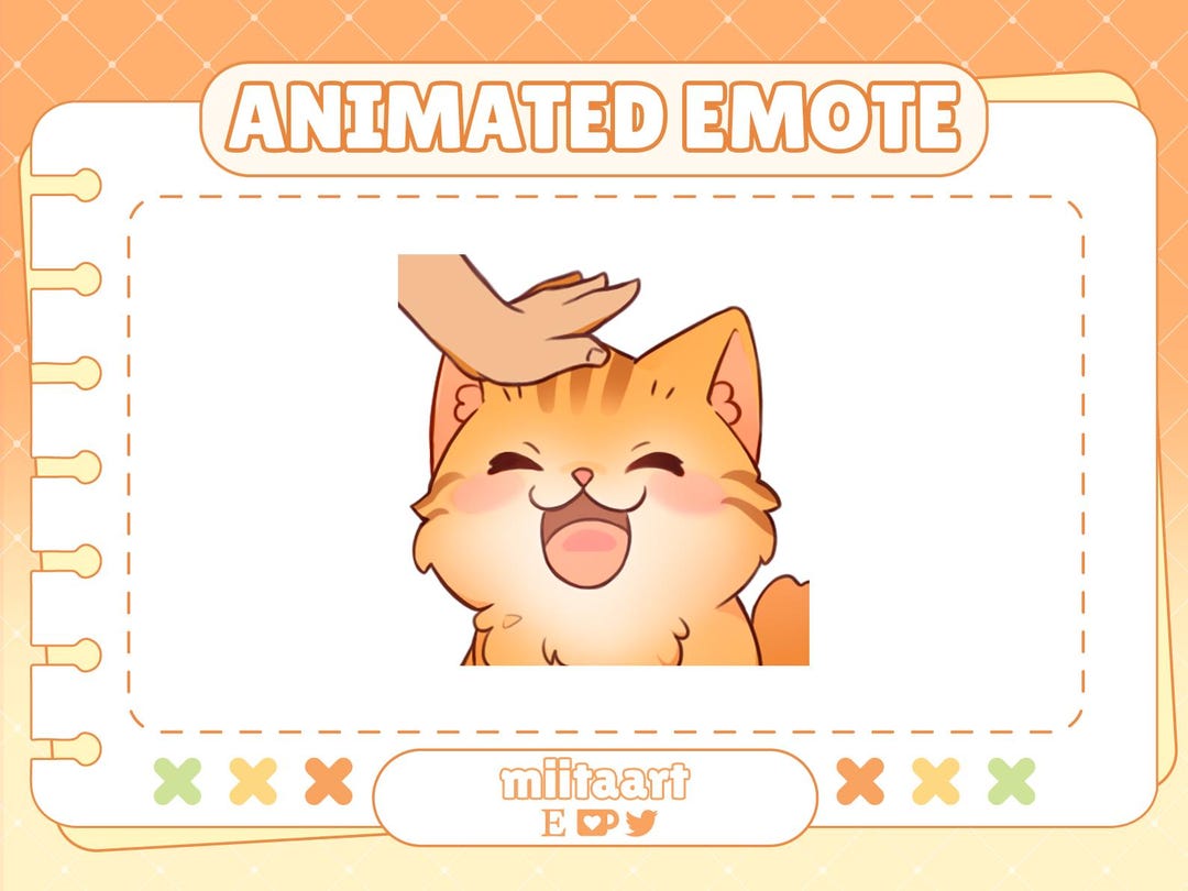 Animated Orange Cat Emote | Cute Cat Headpat Emote for Twitch, Discord ...