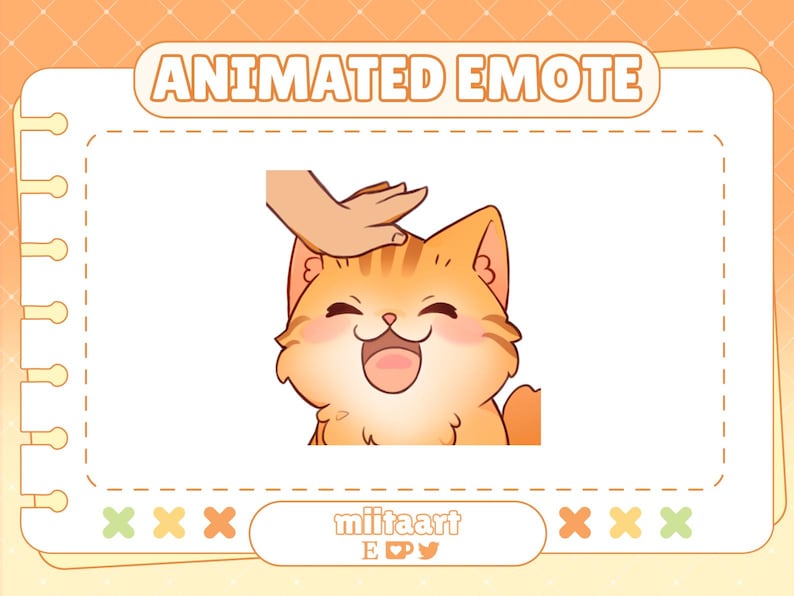 Animated Orange Cat Emote Cute Cat Headpat Emote for Twitch, Discord ...