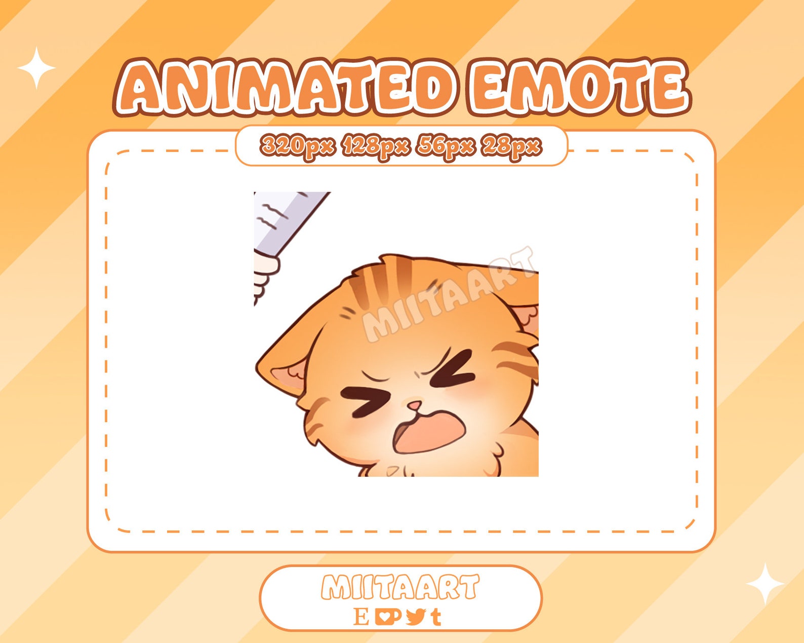 Animated Bonk Emote Orange Cat Bonk Cute Tabby Cat Emote for Twitch ...
