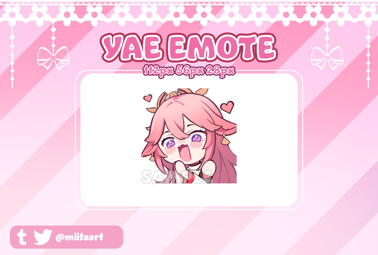 Yae Miko Heart Emote Genshin Impact for Streamer Twitch, Youtube and ...