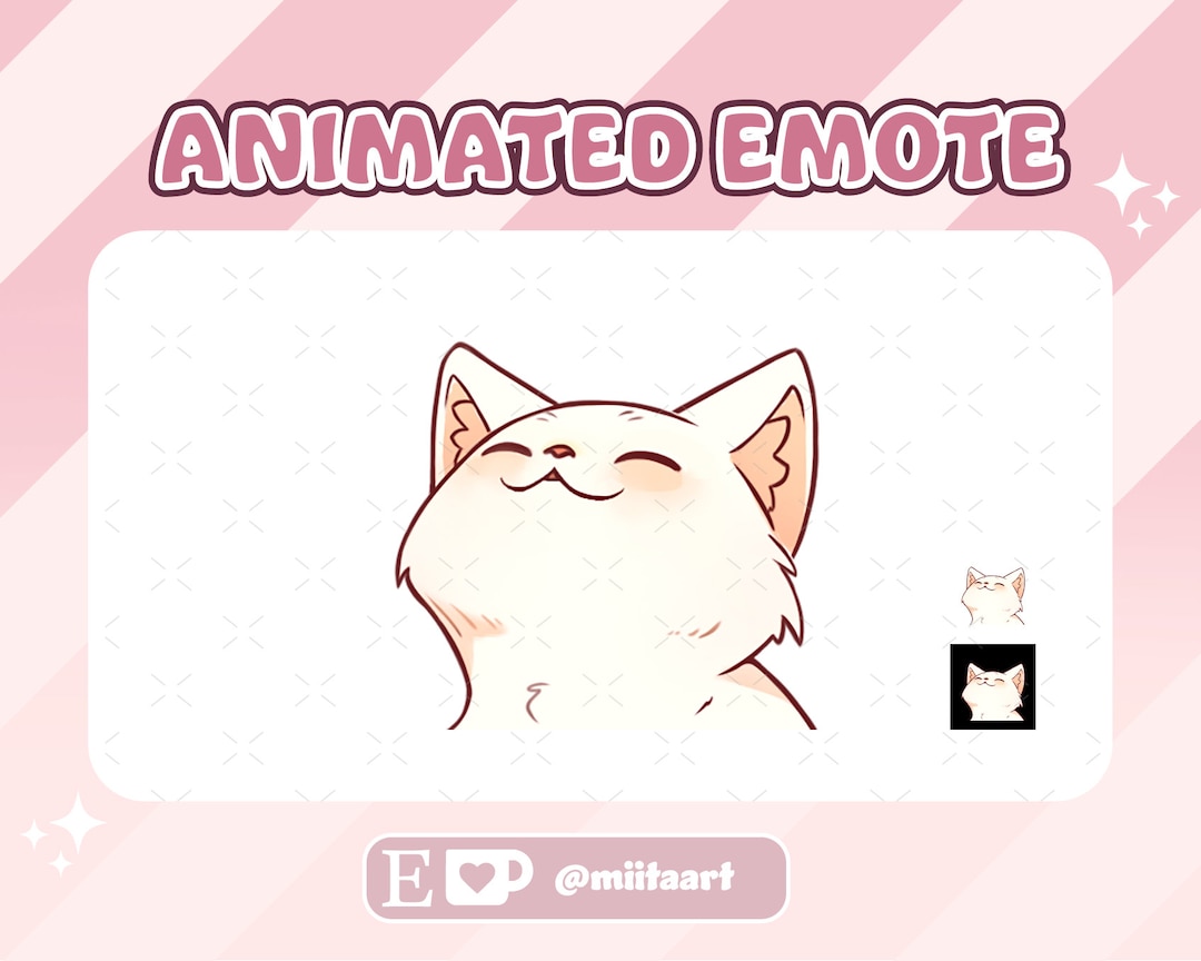 Animated Cat Emote for Twitch, Discord and Youtube | Cute White Cat ...
