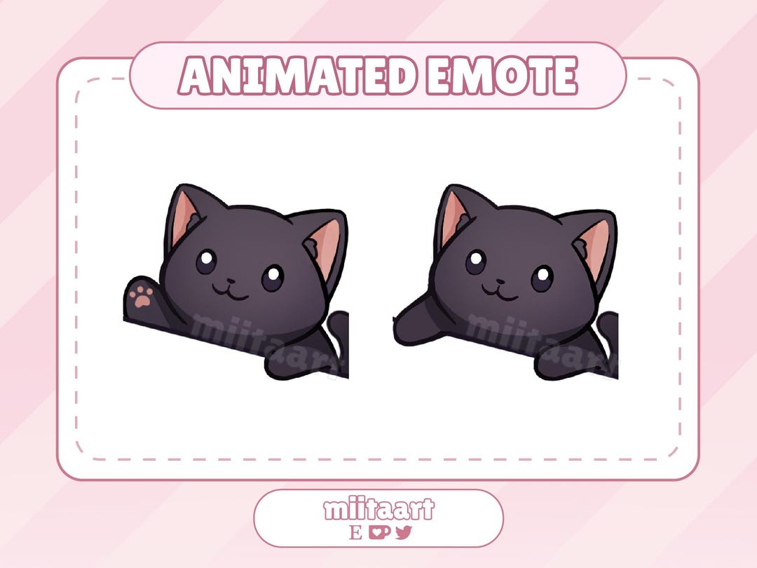 Black Cat Animated Bongo Emote | Cute Animated Cat Emote for Twitch ...