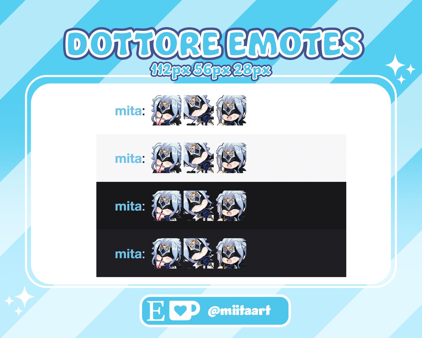 Genshin Impact Dottore Emote Pack Set of 3 Emotes for Twitch, Discord ...