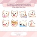 White Cat Emotes for Twitch, Discord and Youtube | Cute Cat Emote Pack ...