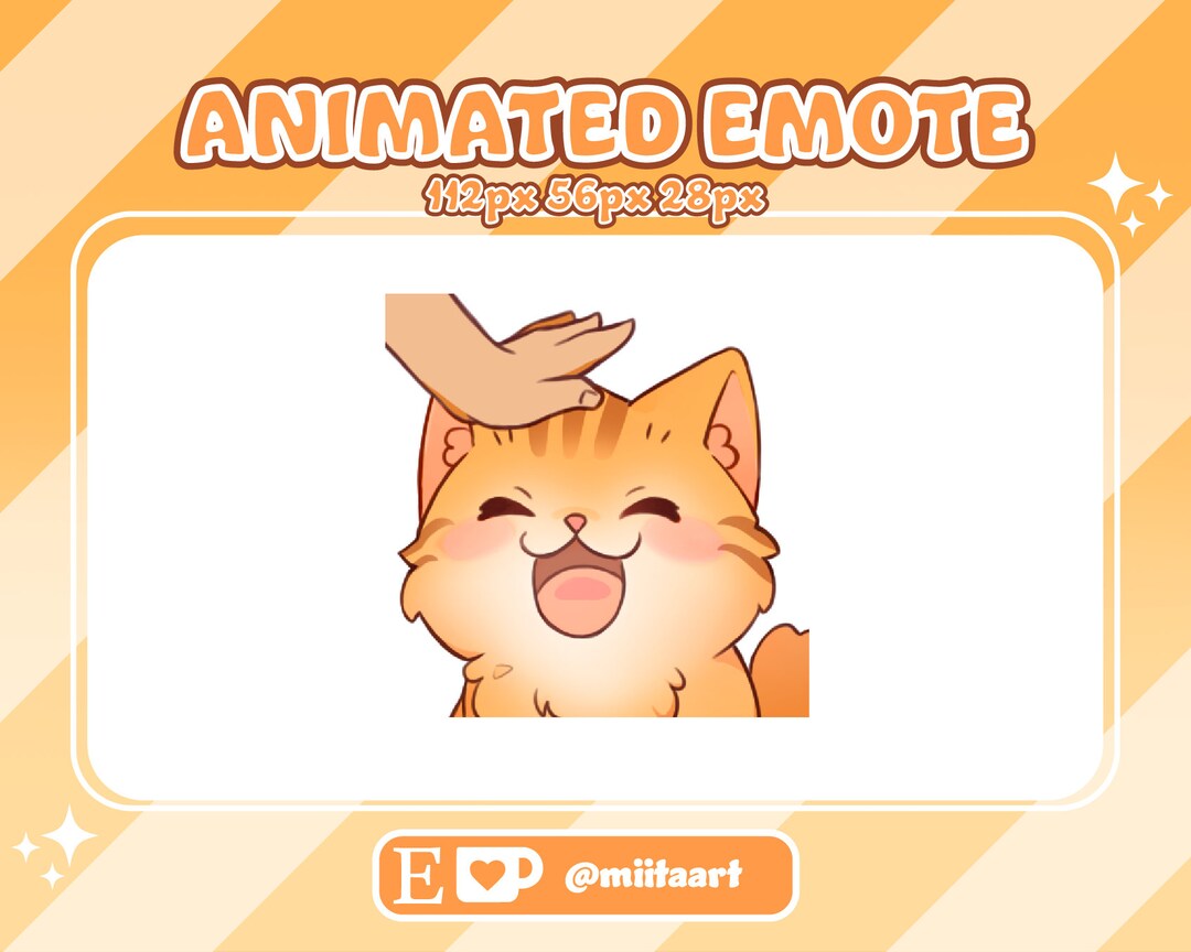 Animated Orange Cat Emote Cute Cat Headpat Emote for Twitch, Discord ...