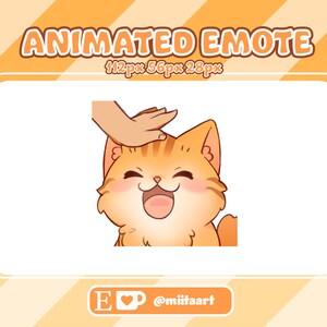 Animated Orange Cat Emote Cute Cat Headpat Emote for Twitch, Discord ...