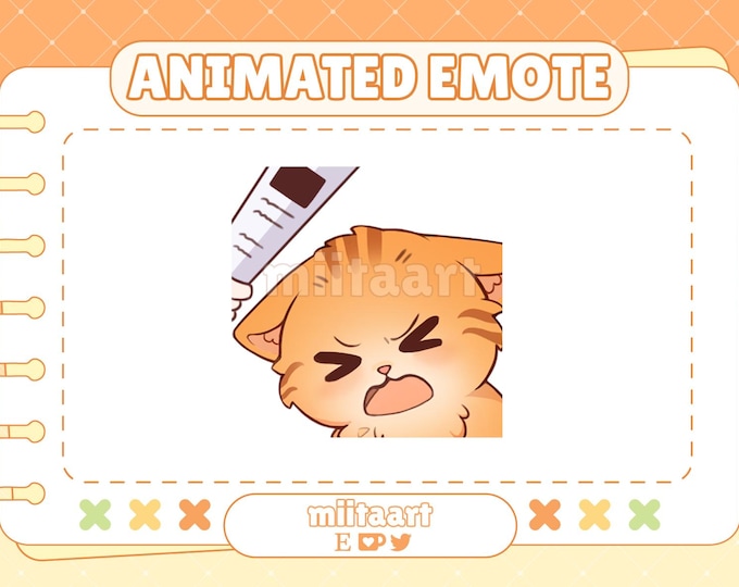 Animated Orange Cat Emote | Cute Cat Headpat Emote for Twitch, Discord ...
