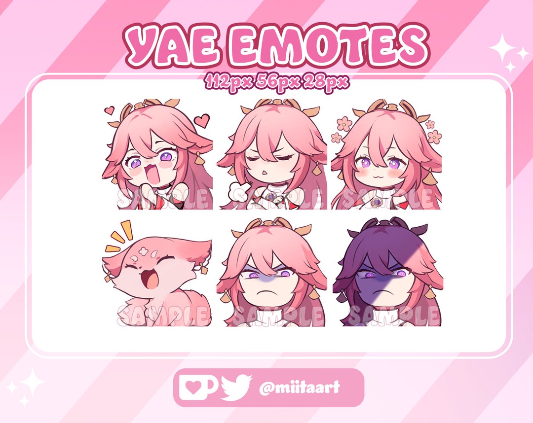 Yae Miko Emotes Pack Genshin Impact for Streamer Twitch - Etsy Canada