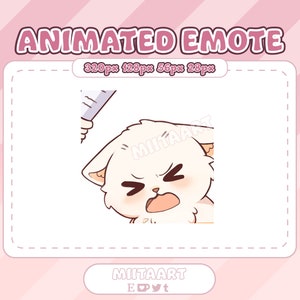 Animated White Cat Bonk Emote Cute Cat Emote for Twitch, Discord and ...