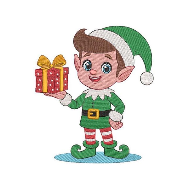 Jolly Elf Machine Embroidery Design - Instant Download - 5 Sizes ...