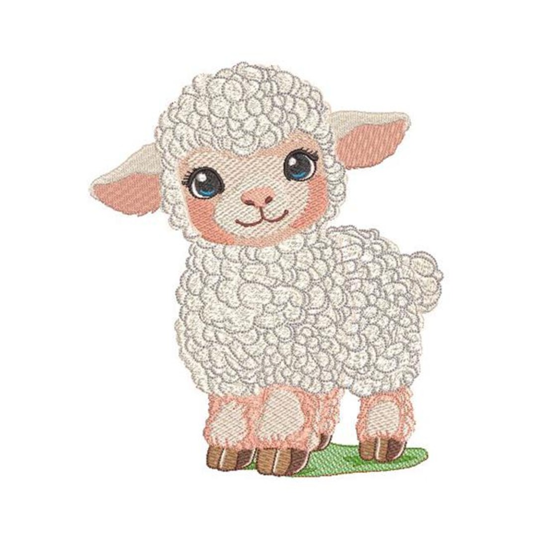 Little Lamb Machine Embroidery Design - 9 Sizes - Barnyard Animals ...