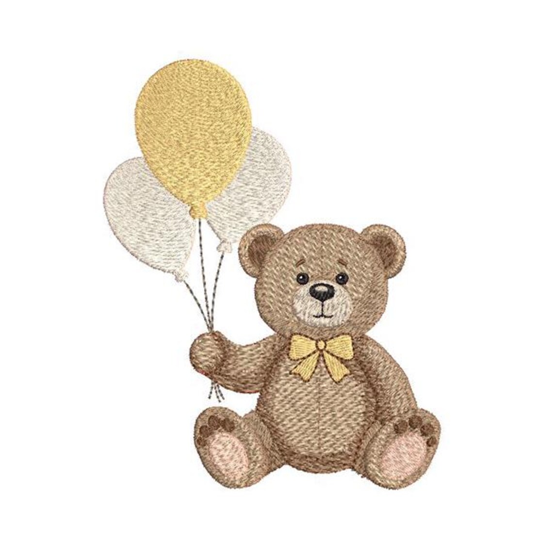 Birthday Bear With Balloons Machine Embroidery Design - 9 Sizes - Child ...