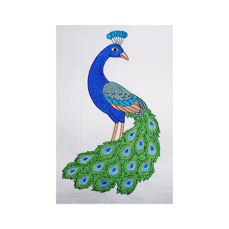 Colorful Peacock Machine Embroidery Design - Instant Download - 5 Sizes ...