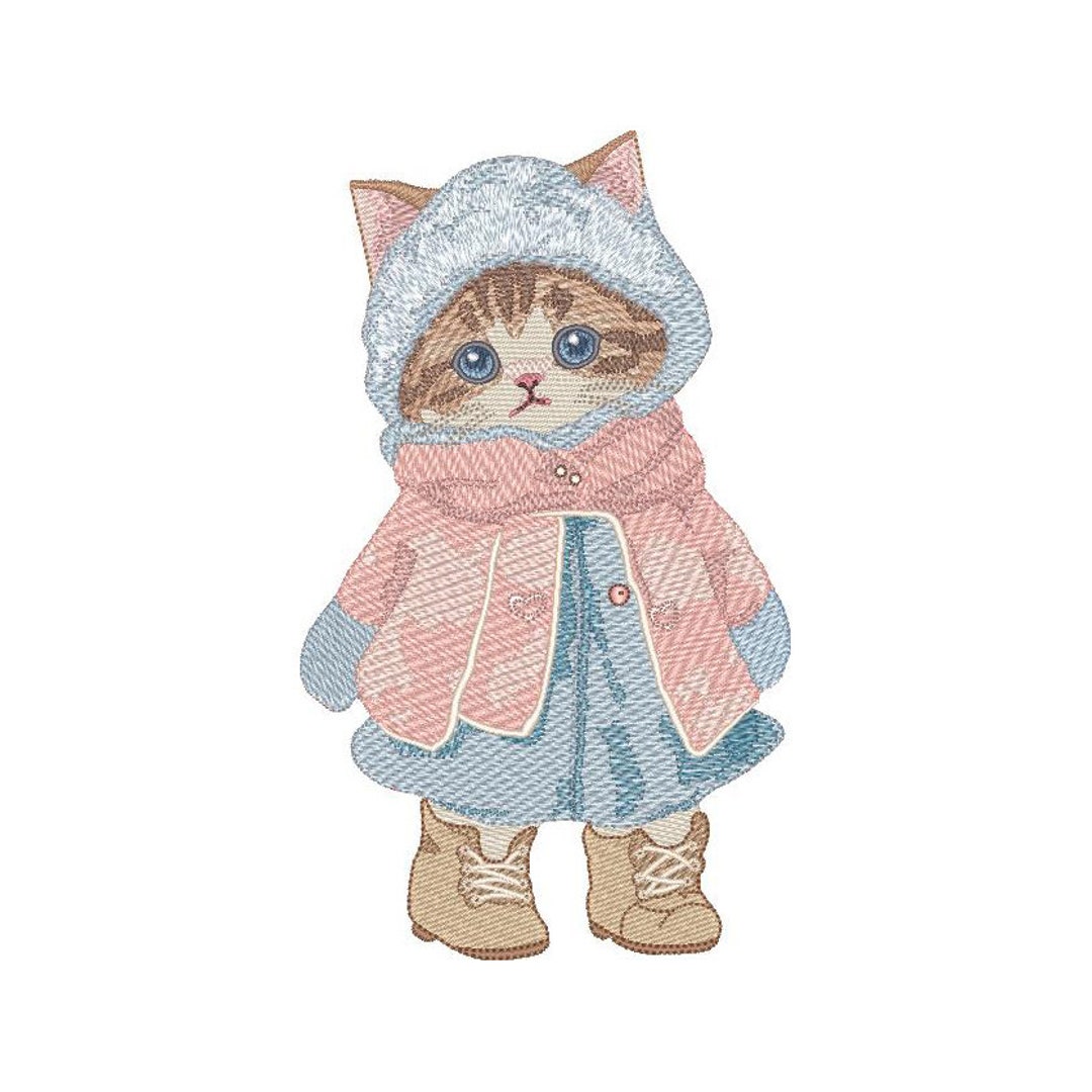 Winter Kitty - Machine Embroidery Design Pattern - A Little Piece of ...