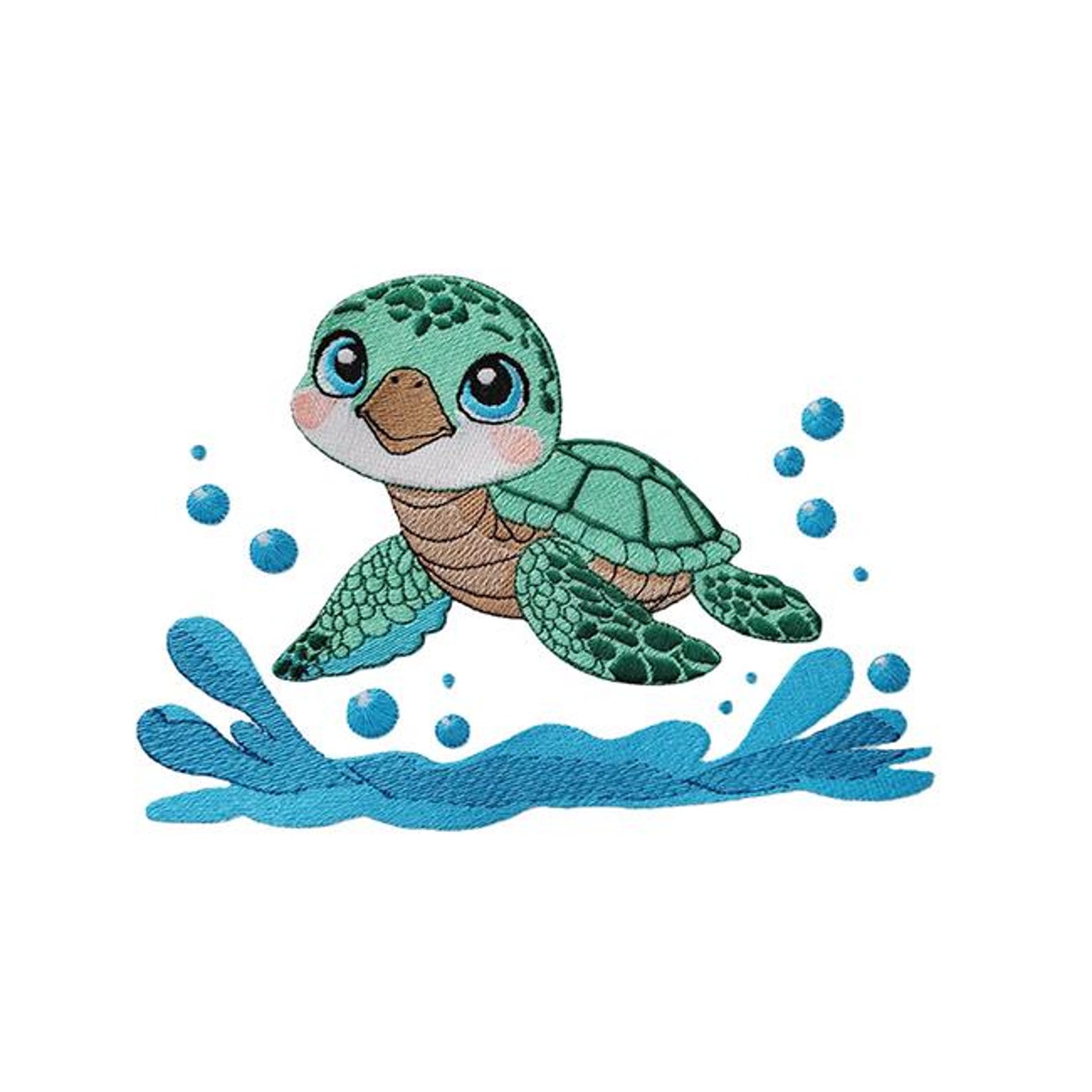 Little Sea Turtle Machine Embroidery Design - 9 Sizes -baby Machine ...