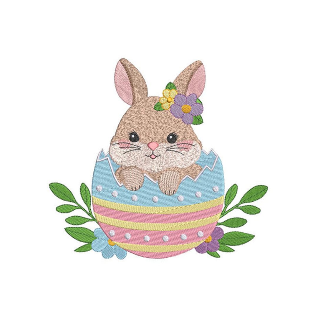Easter Bunny in Egg Machine Embroidery Design - 6 Sizes - Bunny Rabbit ...