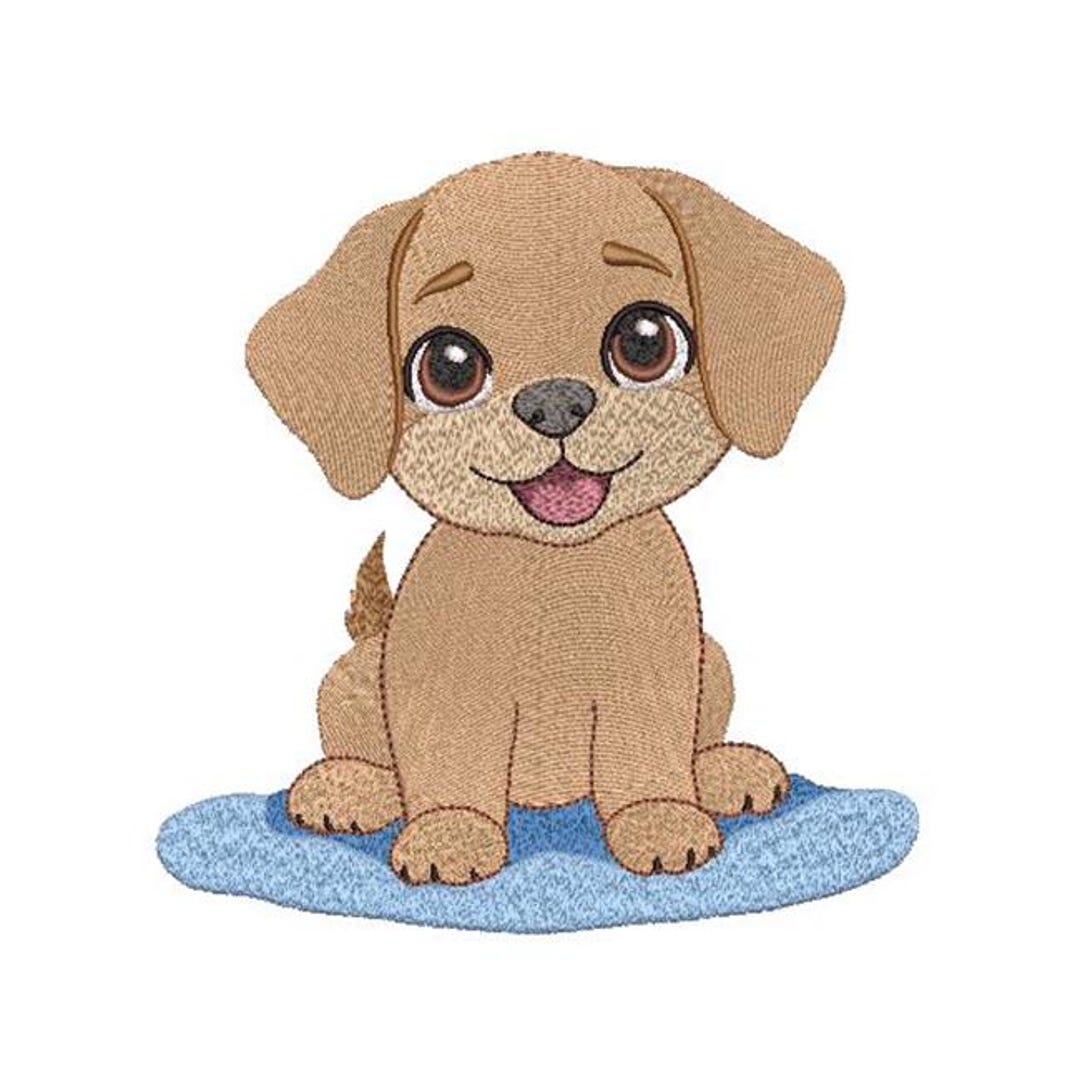 Little Puppy Machine Embroidery Design - 9 Sizes - Dog Machine ...