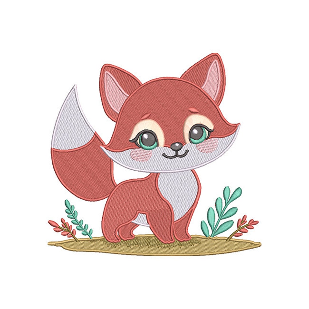 Cute Fox Machine Embroidery Design - Instant Download - 10 Sizes - Baby ...