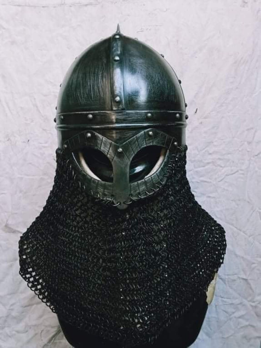 Medievel Antique Long Helmet With Chain Male - Etsy