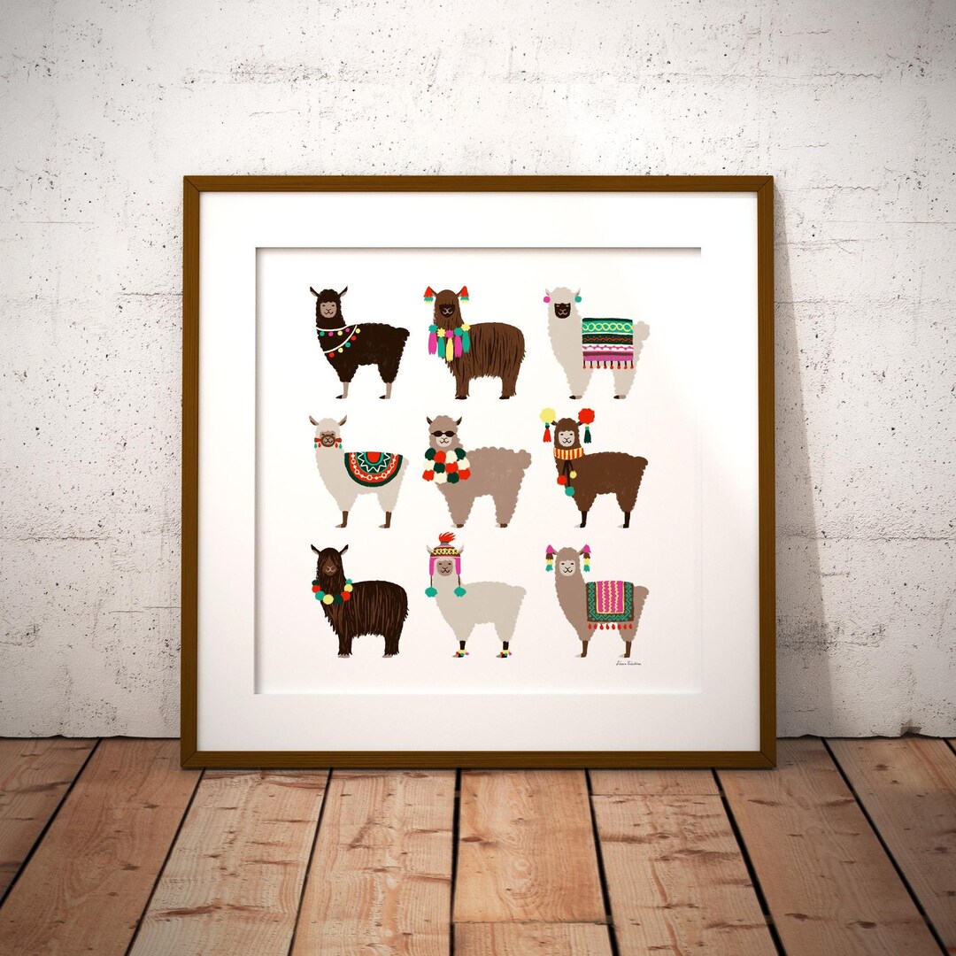 Alpaca Art Print, Llama Wall Art, Machu Picchu Gift, Peru Travel Poster ...