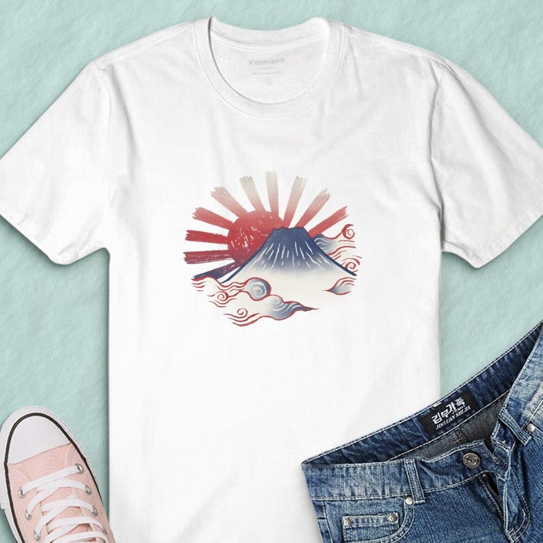 Mount Fuji T-shirt, Japan Rising Sun Shirt, Japanese Mountain Sunrise ...