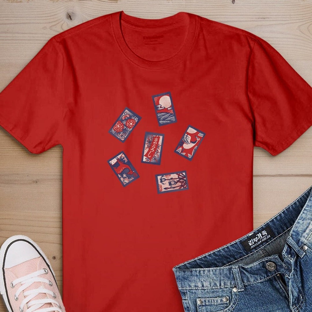 Hanafuda T-shirt Japanese Playing Card Game Shirt Retro - Etsy