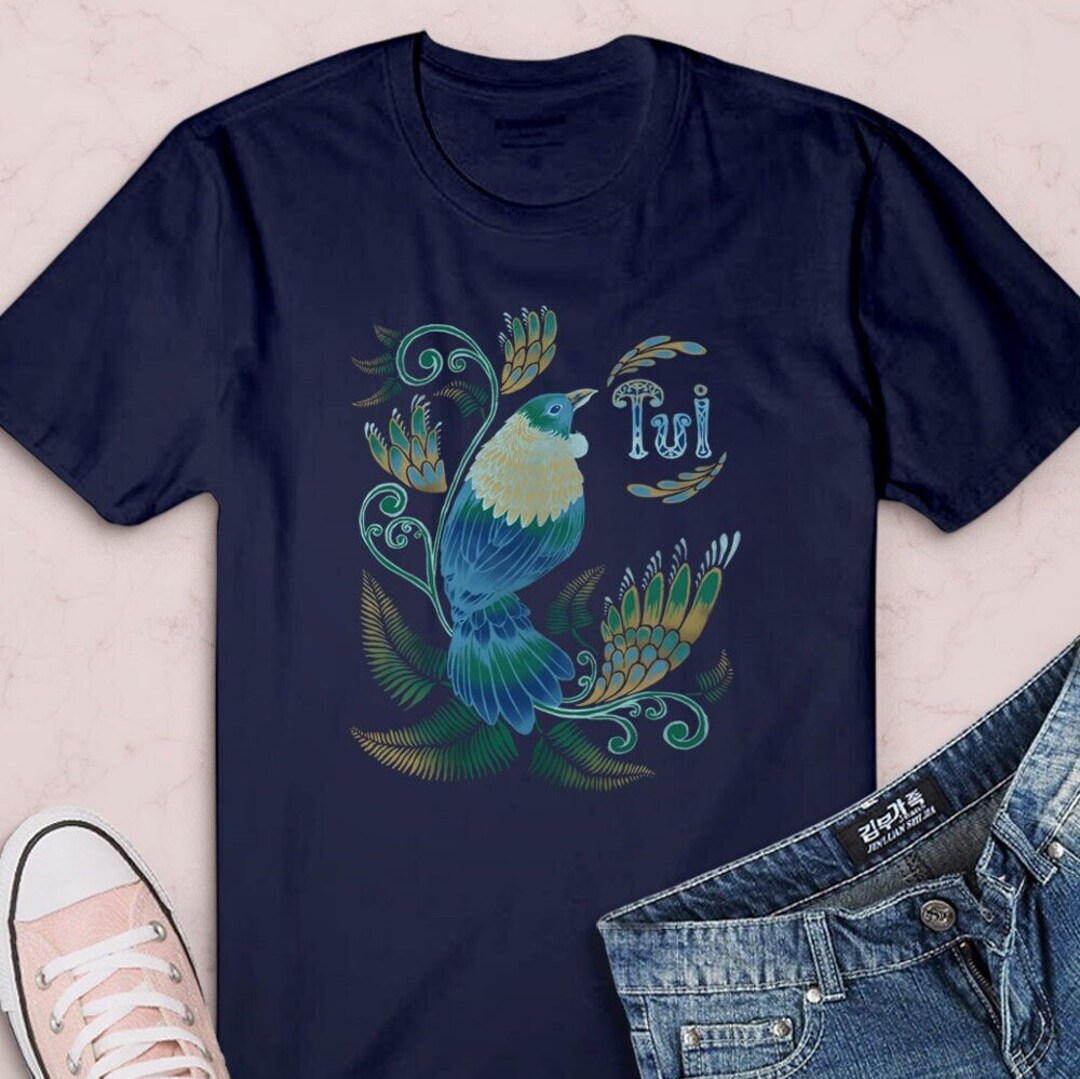 Tui T-shirt: New Zealand Native Wildlife Illustration Shirt, Aotearoa ...