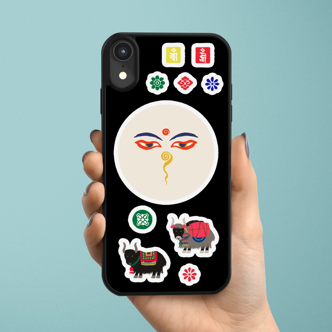 Nepal Sticker Sheet, Wisdom Eyes Yak Himalayas Om Sticker Bundle, 8 ...