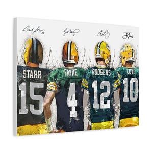 Jordan Love, Aaron Rodgers, Brett Favre, Bart Starr Green Bay Packers ...
